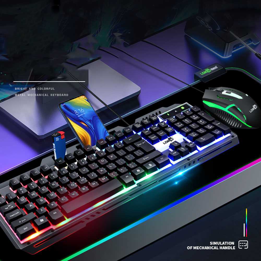 Jual Keyboard Gaming LDKAI LED with Mouse - 828 | Shopee Indonesia