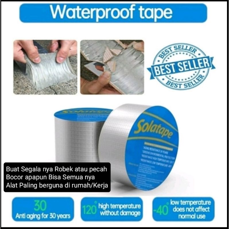 Jual 5 Meter X 5 Cm ISOLASI SILVER AJAIB TAHAN AIR Lakban Anti Bocor Bahan Alamunium Foil Tape ...
