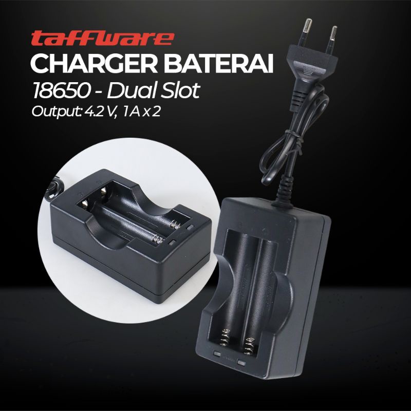 Jual Taffware Charger Baterai Cell Charger 18650 Dual Battery Slot ...