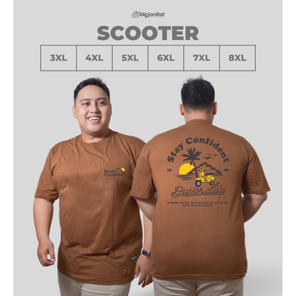 Jual Kaos Sablon Big Size BROWN VESPA SCOOTER t-shirt big size 4xl 5xl ...