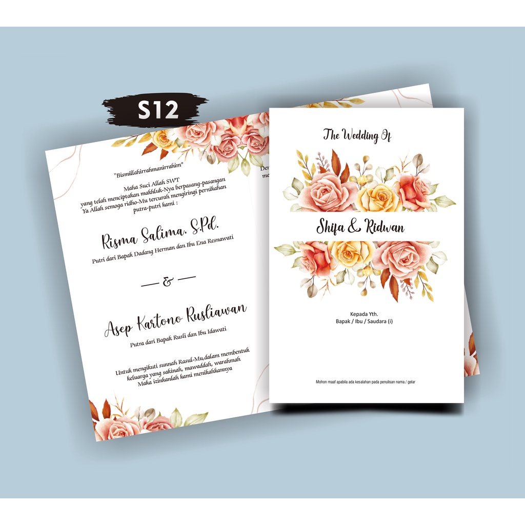 Jual Undangan Pernikahan / Ngunduh Mantu / Undangan Rustik | Shopee ...