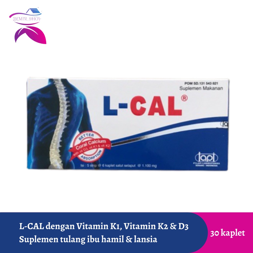 Jual L-Cal Suplemen Tulang with Vitamin K1 Vitamin K2 dan Vitamin D3 ...