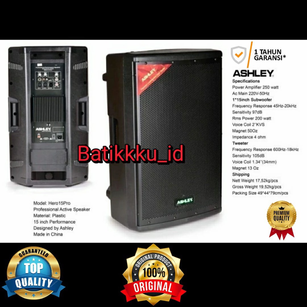Jual Speaker Aktif Ashley Hero 15a Hero15a Original 15 Inch Hero15 Hero