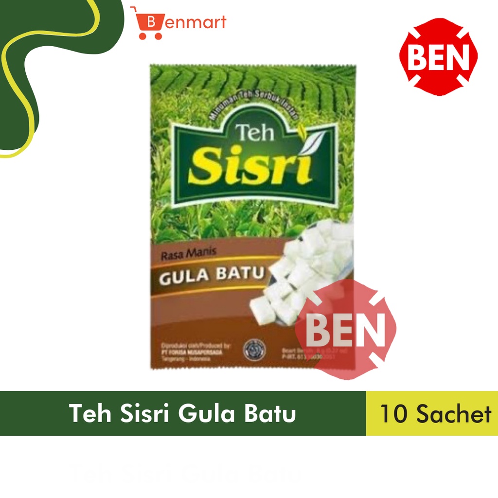 Jual Teh Sisri GULA BATU 1 Renceng 10 Sachet Minuman Tea Instan Manis ...