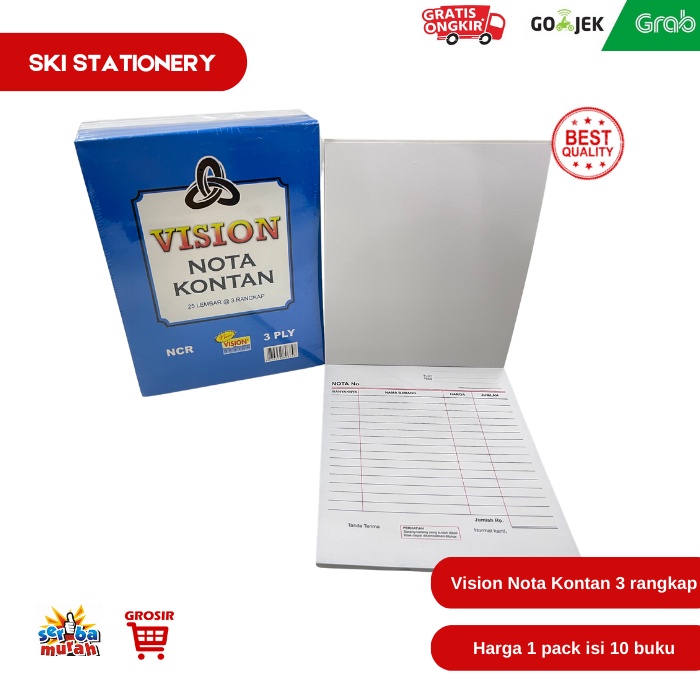 Jual Nota Kontan NCR 3 rangkap / 3 ply ukuran BESAR 1/2 folio | Shopee ...