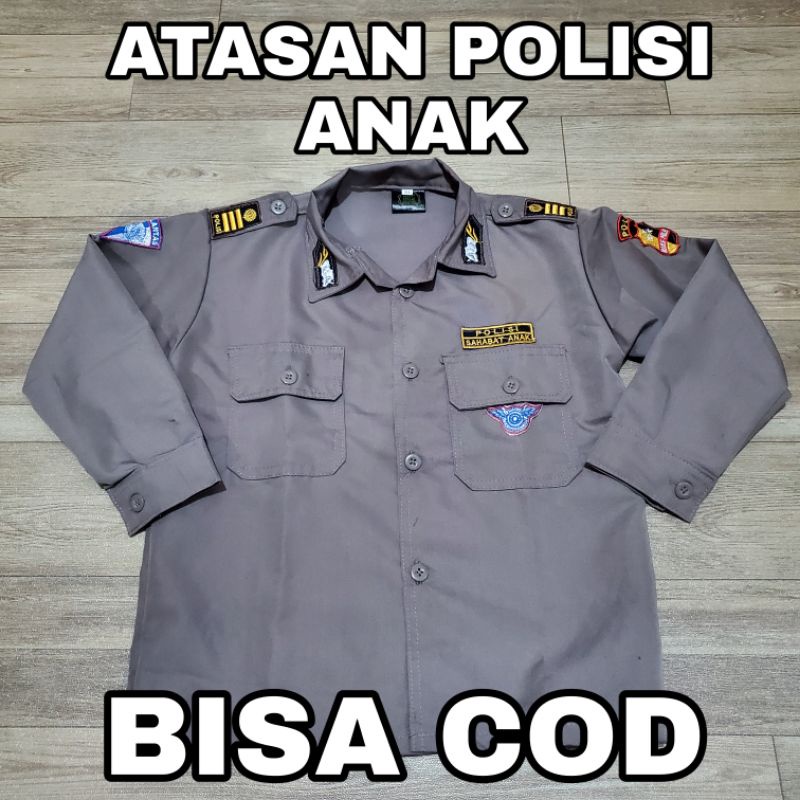 Jual Baju atasan polisi anak / baju polisi anak tk / baju polisi paud ...