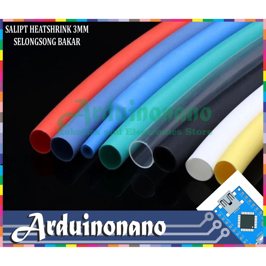 Jual 1meter Salipt HEAT SHRINK 3mm Selongsong Isolasi Bakar 3 mm Selang ...