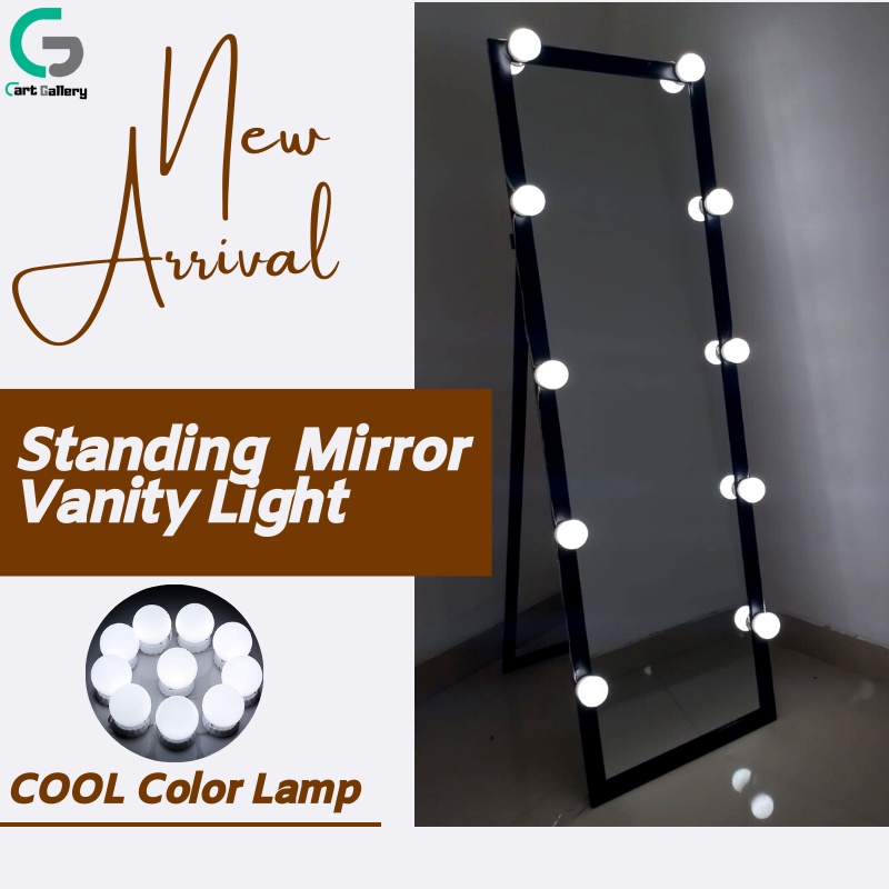 Jual Cermin Standing Berdiri LED Vanity Lamp Mirror Stand Kaca Gantung ...
