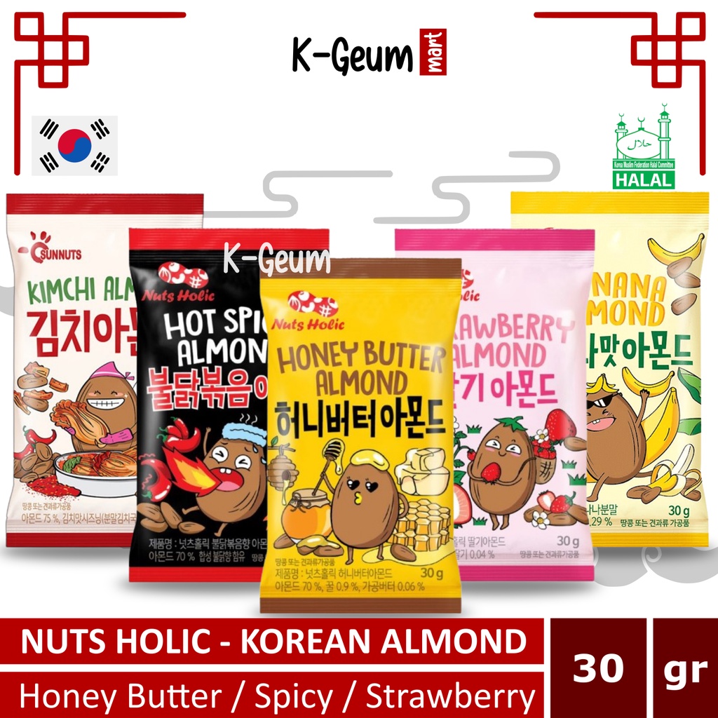 Jual Nuts Holic Honey Butter / Strawberry / Hot Spicy Almond | Snack ...