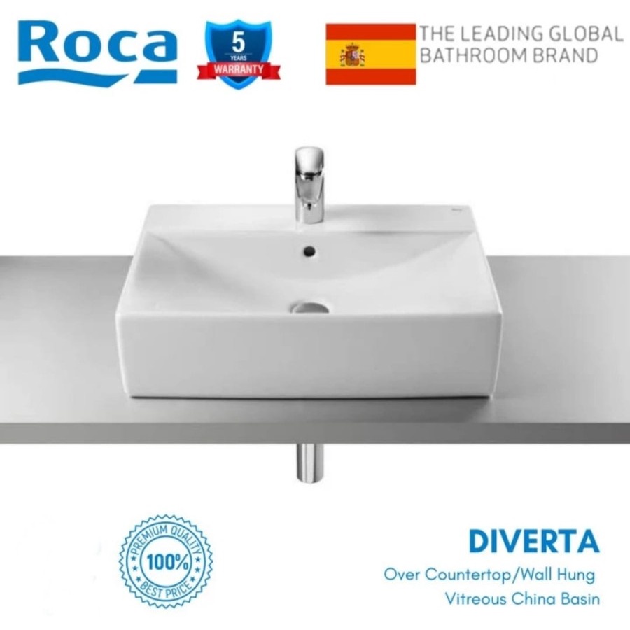 Jual Wastafel ROCA Diverta Over Countertop Wall Hung Basin Body Only ...