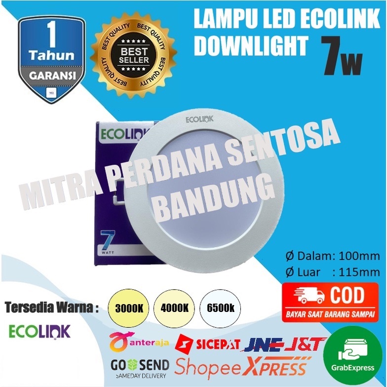 Jual Lampu LED Downlight Panel ECOLINK 7 watt Tipis Bulat Inbow Down ...