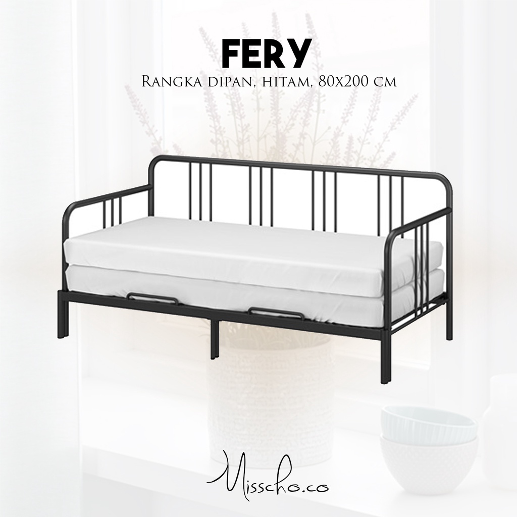Jual FERY Rangka dipan, hitam Sofabed 160x200cm Ranjang sofa estetik ...