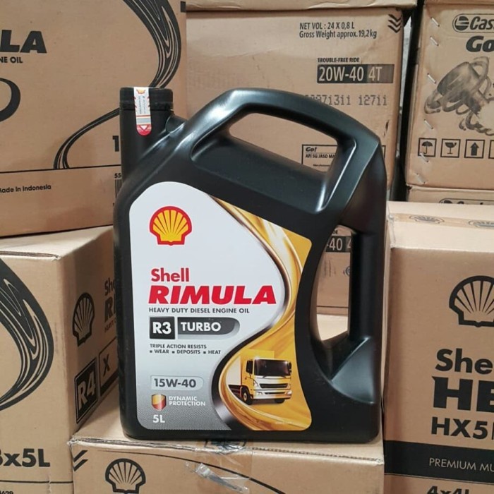 Jual Oli Shell Rimula R3 Turbo 15W-40 5 Lt Diesel Original -66220 In # ...