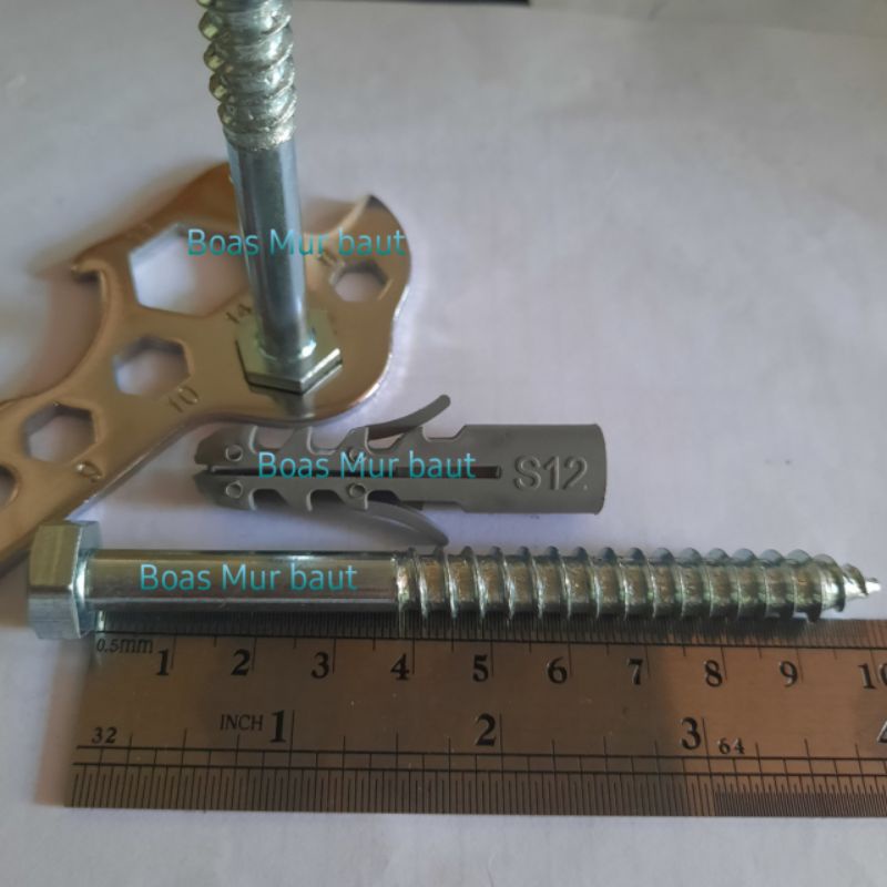 Jual Baut tembok 3/8x4 10cm kunci 14 + S12 isi 10 pcs boasmurbaut | Shopee Indonesia