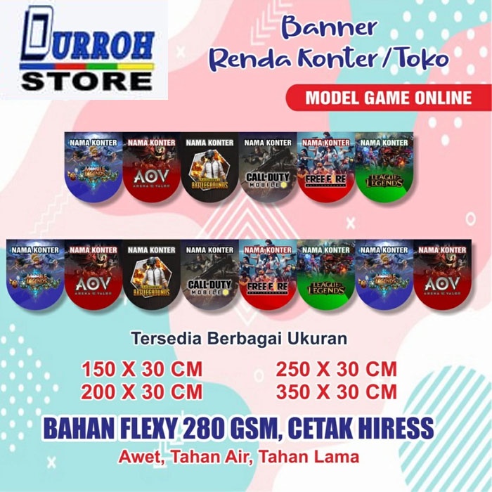 Jual Banner Renda Konter Murah / Spanduk Renda Hiasan Konter | Shopee ...