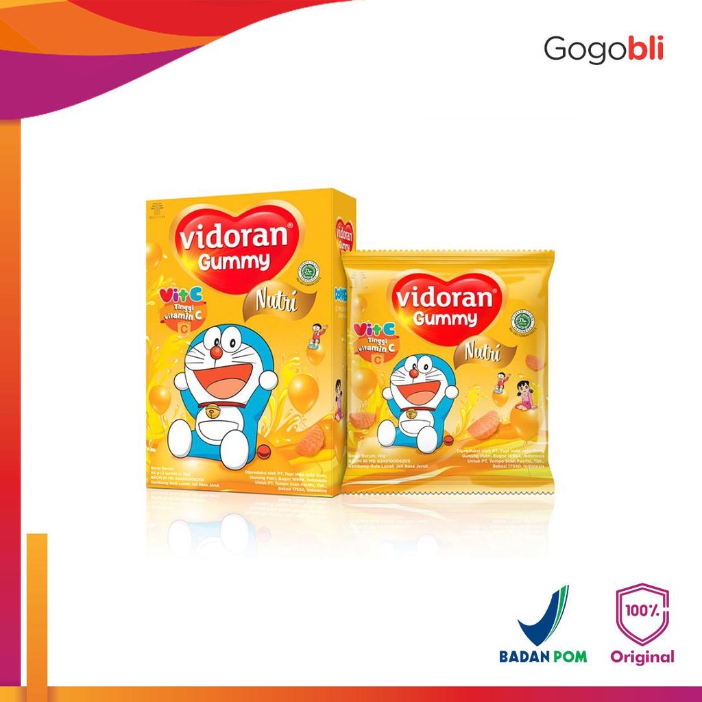 Jual Vidoran Gummy Vitamin C 54gr (3 sachet @ 18gr) | Shopee Indonesia