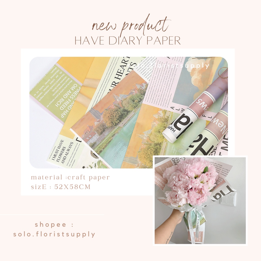 Jual HAVE DIARY FLOWER WRAPPING MAGAZINE PAPER CRAFT KRAFT ESTETIK ...