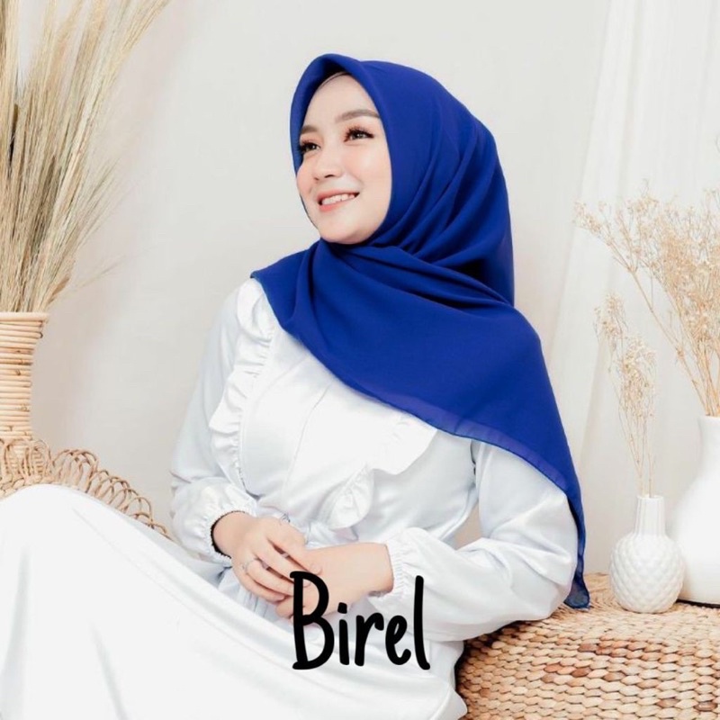 Jual Hijab Segiempat Polos BELLA SQUARE Birel Hijab Pollycotton Jilbab Bela Birel Premium ( Biru ...