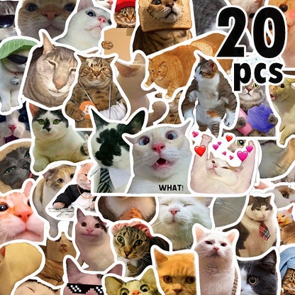 Jual Stiker Kucing Meme Funny Cats Emoji Stickers 20Pcs/Set DIY Fashion ...