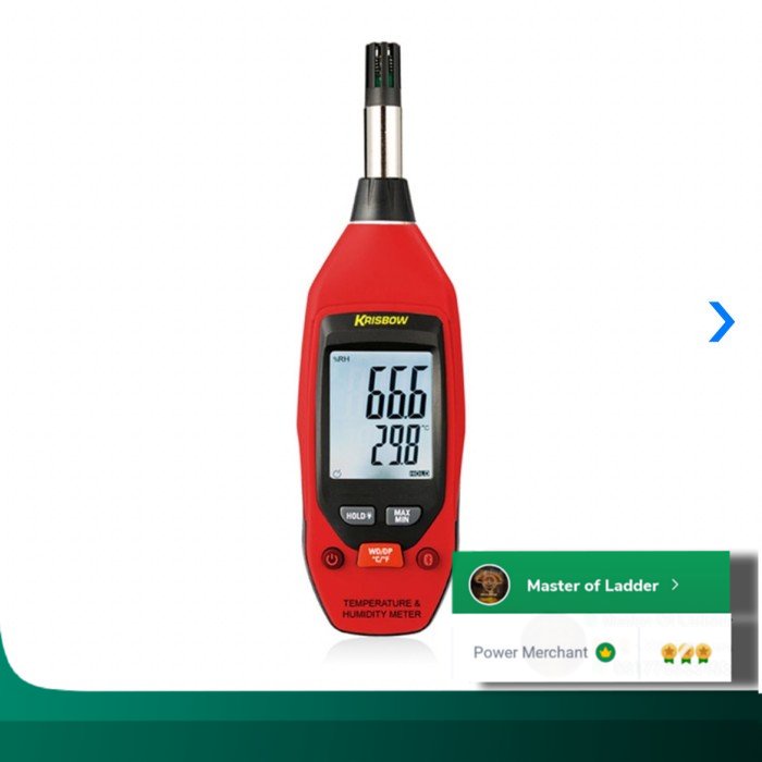 Jual krisbow humidy dan temperature meter digital/alat ukur suhu ...