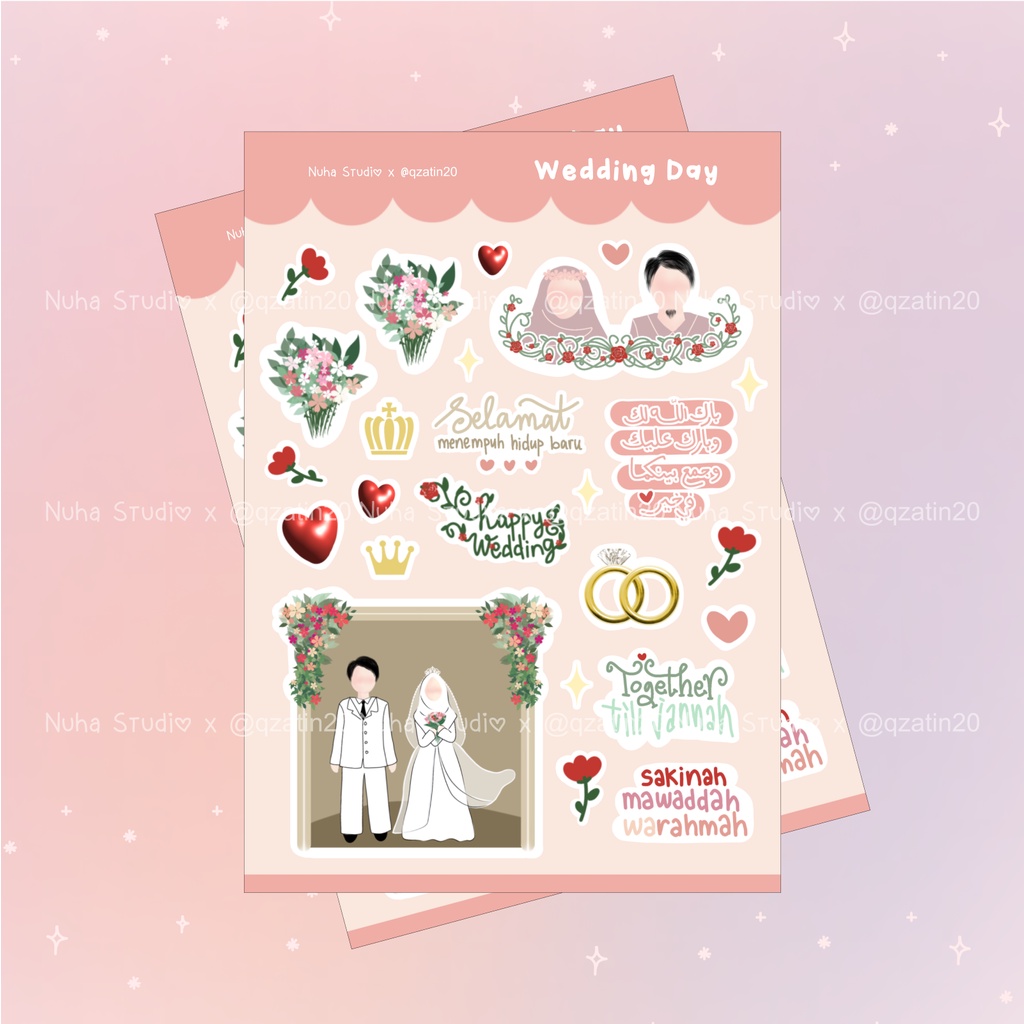 Jual Sticker by qzatin20 | Wedding Day Hari Pernikahan Nikah Ceremony ...