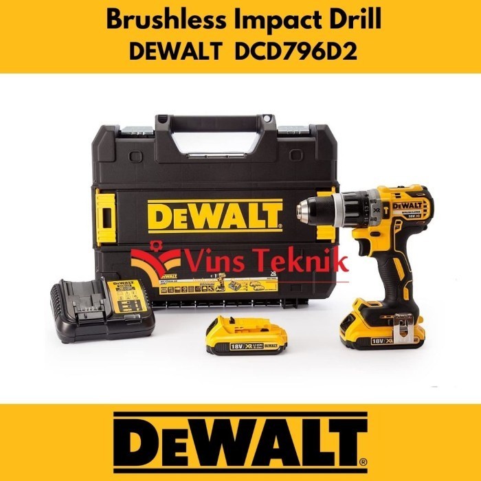 Jual Mesin Bor Baterai Dewalt Dcd796D2 Cordless Hammer Drill Dcd 796 D2 ...