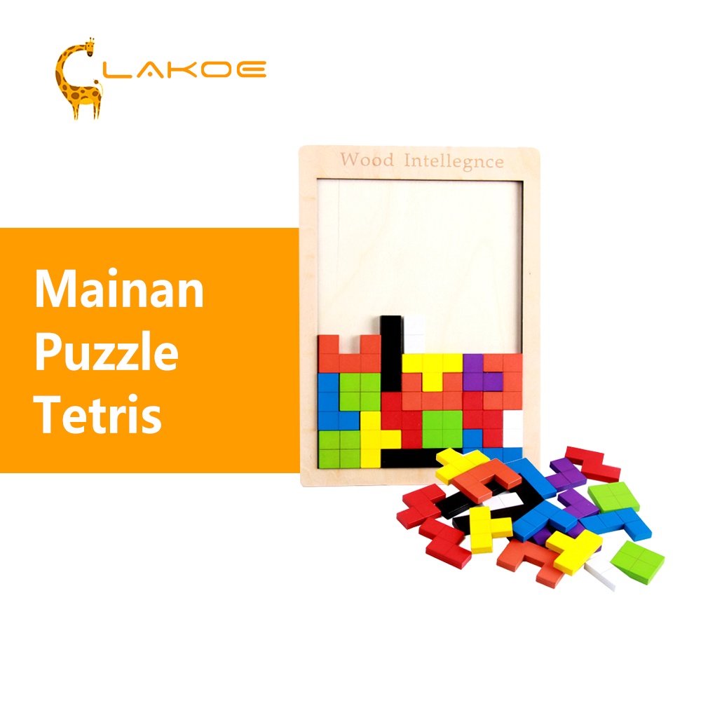 Jual Mainan puzzle tetris kayu puzzle chunky bentuk geometri | Shopee ...