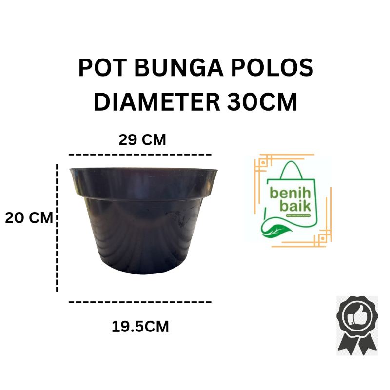Jual Pot Bunga 30cm Polos Hitam | Shopee Indonesia