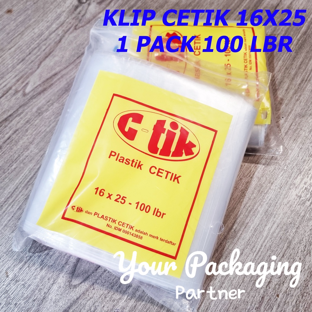 Jual (isi100) Plastik Klip Cetik 16x25 Kantong Plastik / Kemasan ...