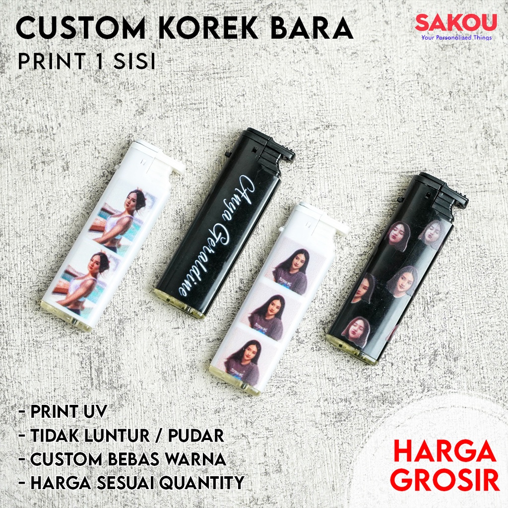 Jual Sakou Grosir 100 Korek Bara Diamond Custom Print 1 Sisi Print UV ...