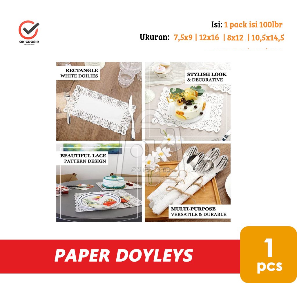 Jual Paper Doyleys KOTAK / Alas Kertas Renda Doilies (1 pack isi 100lbr) | Shopee Indonesia