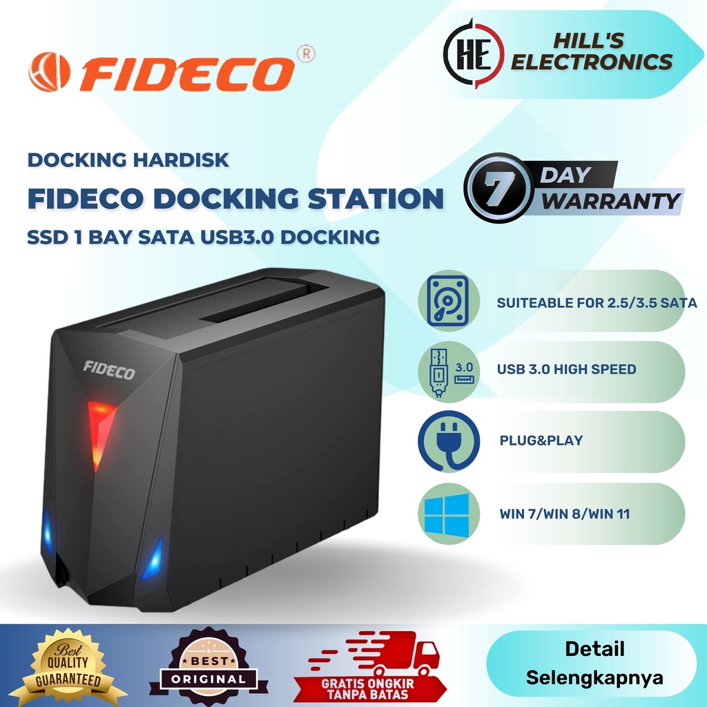 Jual Docking Harddisk SSD 1 Bay Sata USB3.0 Docking Station FIDECO ...