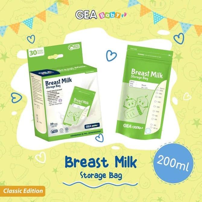 Jual PRODUK- GEA BABY CLASSIC GREEN KANTONG ASI 200 ML X 30 PCS . | Shopee Indonesia