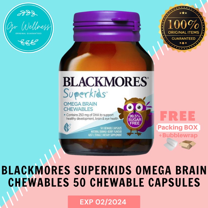Jual Blackmores Superkids Omega Brain Chewables 50 Chewable Capsules ...