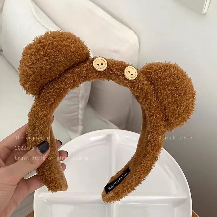 Jual Town Shell - korean teddy fluffy head band / bando korea plush ...