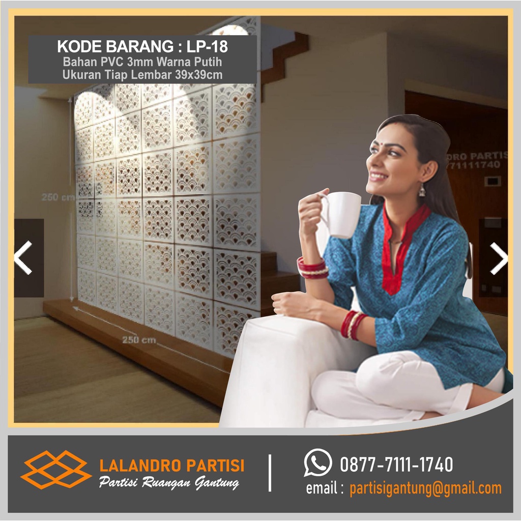 Jual Partisi Ruangan Minimalis PVC Putih LP-18 3mm Tebal bahan 3mm ...