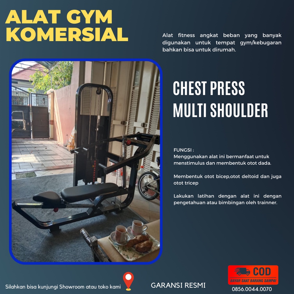 Jual Alat gym komersial chest press multi shoulder | Shopee Indonesia