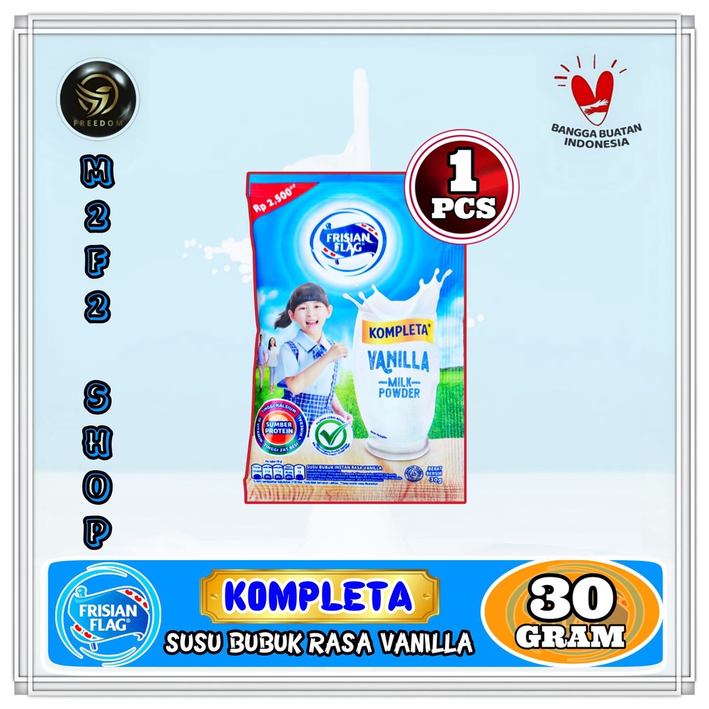 Jual Susu Frisian Flag Kompleta Bubuk Sachet Vanila - 30 gr (Kemasan ...