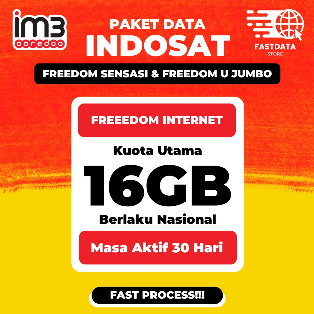 Jual PAKET DATA IM3 INDOSAT FREEDOM SENSASI & FREEDOM U JUMBO SUPER ...