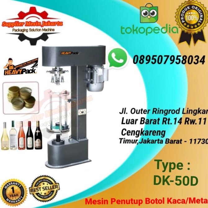 Jual Mesin Penutup Botol Kaca / Capping Machine Dk-50D Heavypack ...