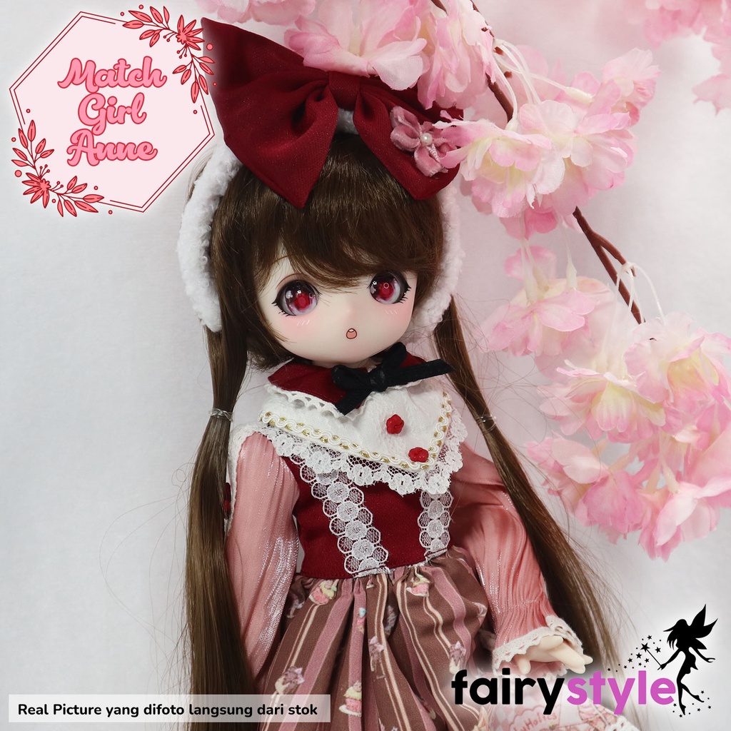 Jual Boneka Match Girl Anne BJD Anime Ukuran 1/4 (40cm) Gift Box Full ...