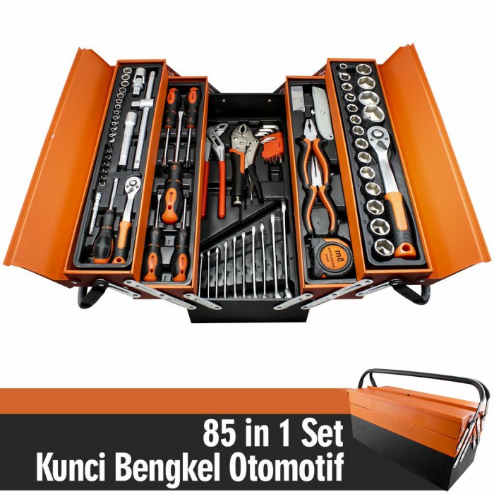 Jual Tool Box 85 Pcs Kunci Sok Set Pekerjaan Otomotif Toolset -Alat ...