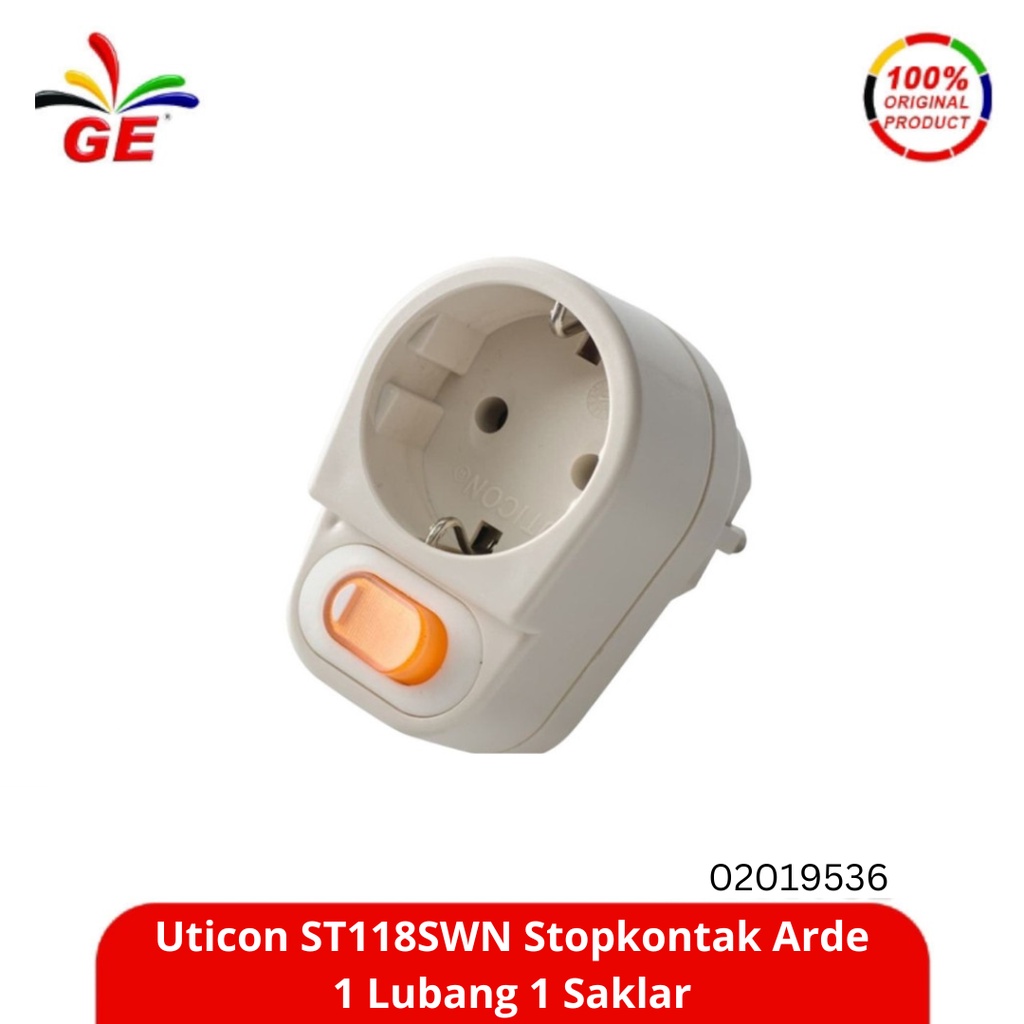 Jual UTICON - Stopkontak ST118SWN 1 Lubang 1 Saklar 02019536 | Shopee ...