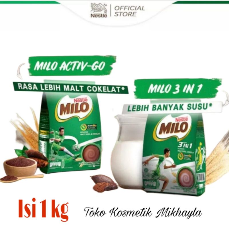 Jual Milo Susu Bubuk Activ-Go/Milo 3in1 1kg |Susu Milo TERMURAH | Shopee Indonesia