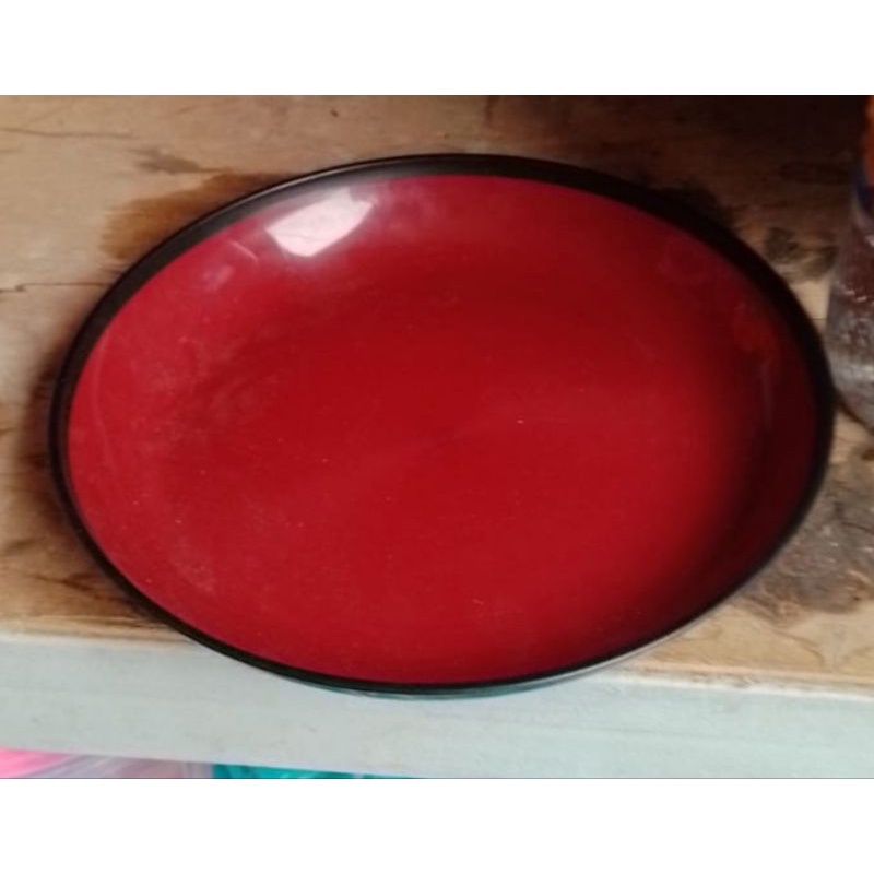 Jual Piring Plastik Merah Hitam 9" | Shopee Indonesia