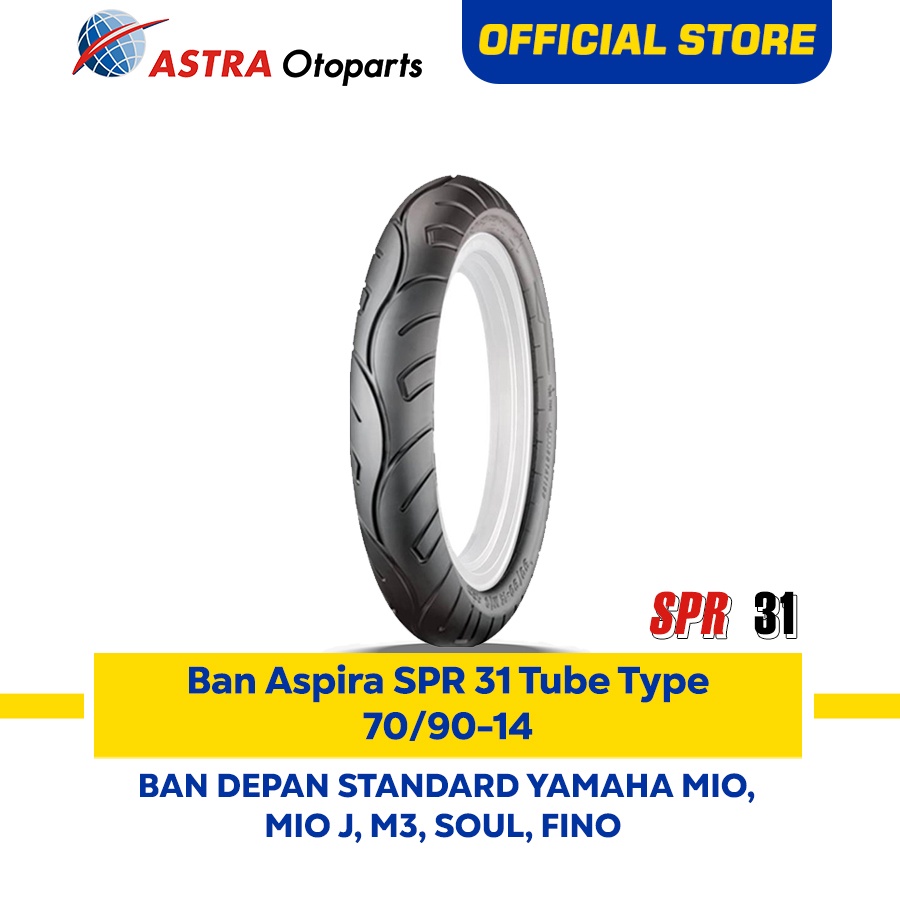 Jual Ban Aspira SPR 31 Tube Type 70/90-14 Untuk Ban Depan Standard Yamaha Mio, Mio J, Mio M3 ...