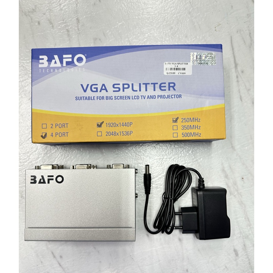 Jual Bafo VGA Splitter 2 port 4 port for big screen LCD TV and ...