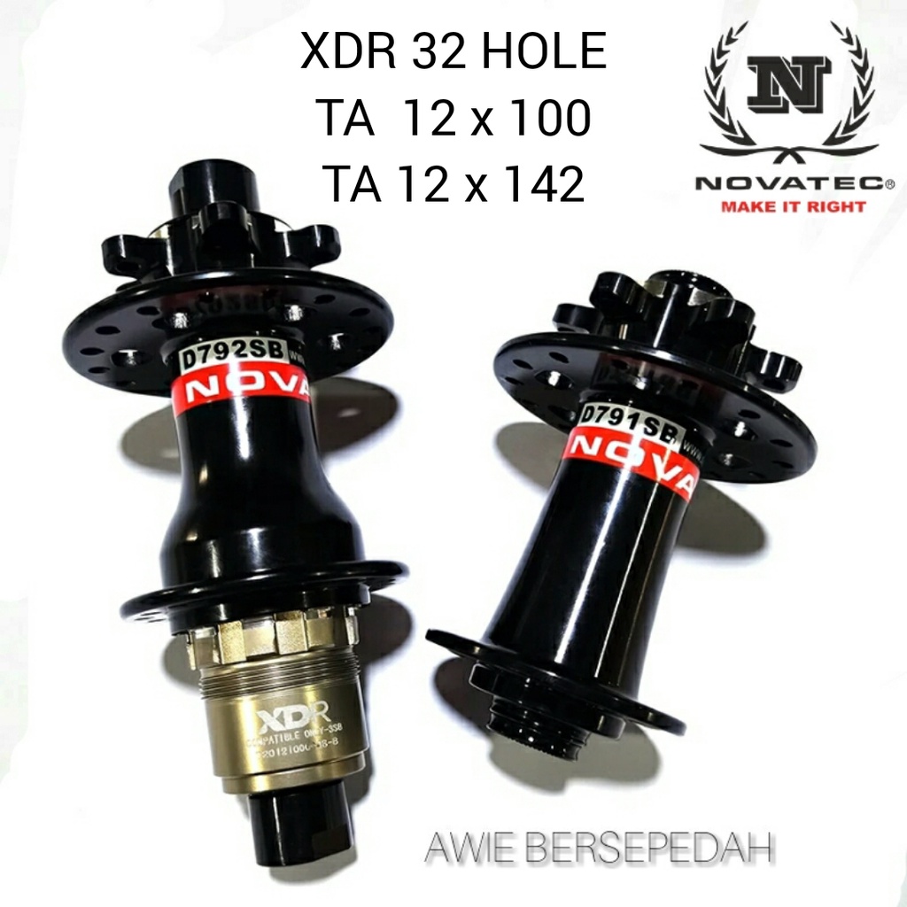 Jual NOVATEC XDR 12 x 100 142 32 hole Hub freehub 12x100 12x142 roadbike sram red force rival ...