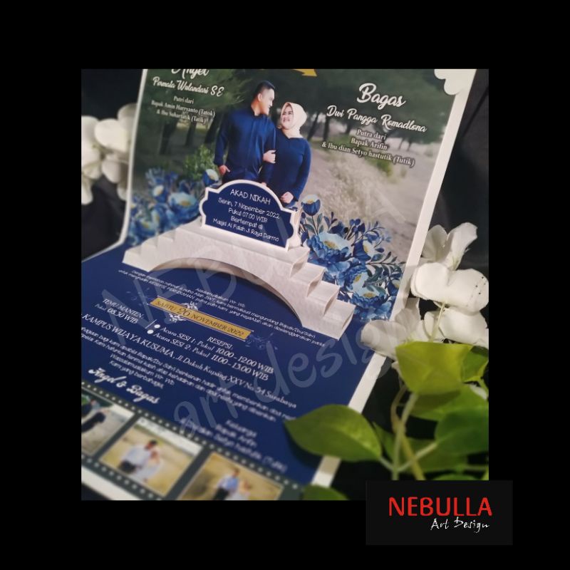 Jual Undangan pernikahan pop up 3D unlimited foto plus amplop | Shopee ...