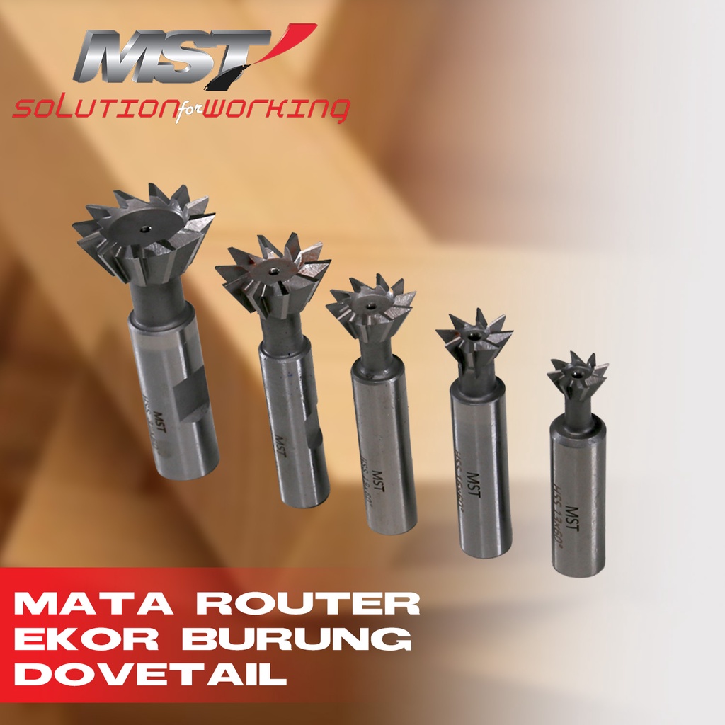 Jual MST Mata Router Ekor Burung Dovetail HSS Cutters 60 Degree set ...